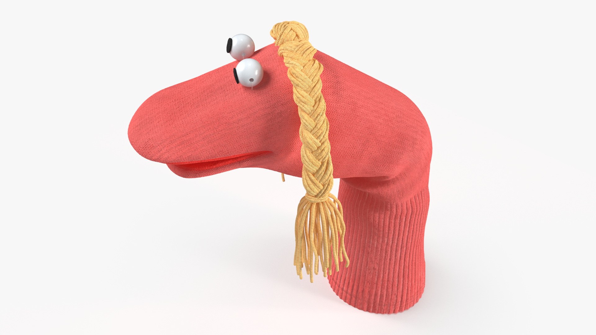 Sock Puppet Character Pink Girl Smiling Pose 3D Model - TurboSquid 2270263