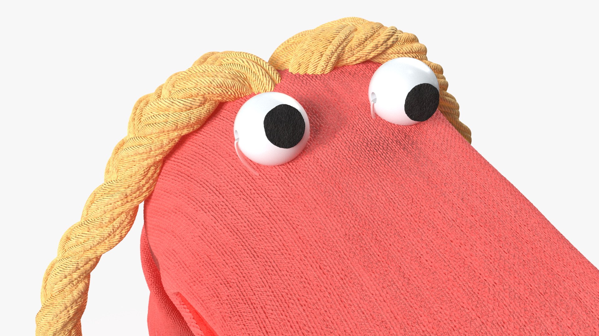 Sock Puppet Character Pink Girl Smiling Pose 3D Model - TurboSquid 2270263