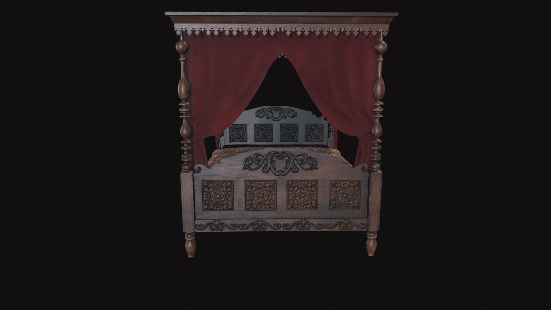 3D Medieval Bed V10 Model - TurboSquid 2318213