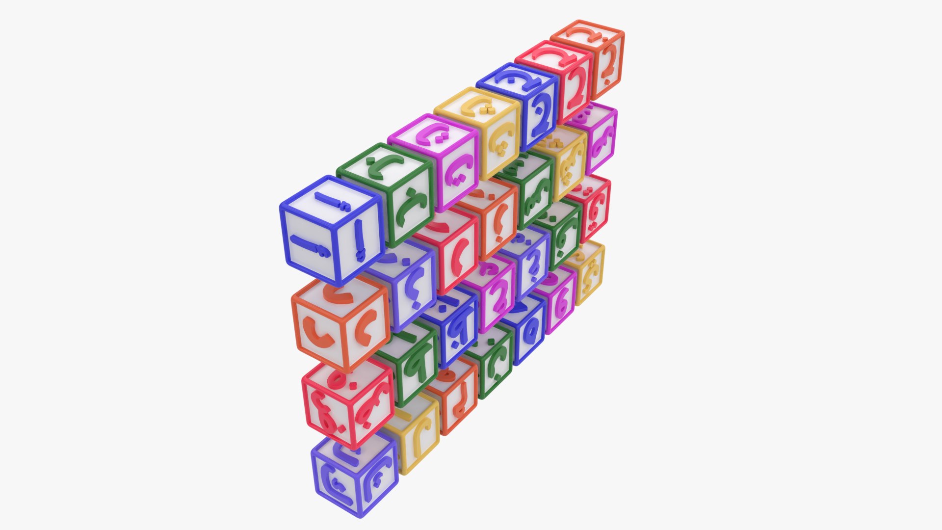 Arabic Alpahabet Letters Blocks 3D Model - TurboSquid 1524186