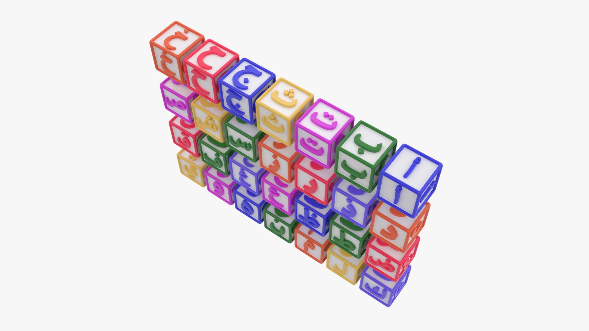 Arabic Alpahabet Letters Blocks 3D Model - TurboSquid 1524186