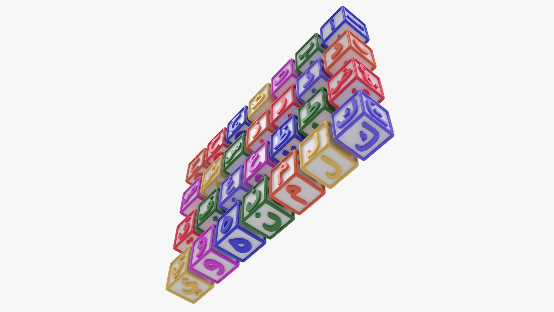 Arabic Alpahabet Letters Blocks 3D Model - TurboSquid 1524186