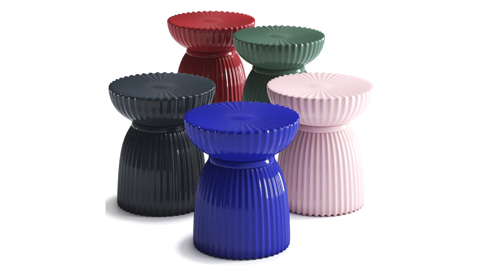 DU ROY Ceramic Stool Indigo Blue by Maison Dada 3D - TurboSquid 1884103