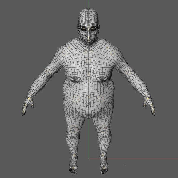 modelo 3d Viejo obeso africano hombre malla maltratada - TurboSquid 973340