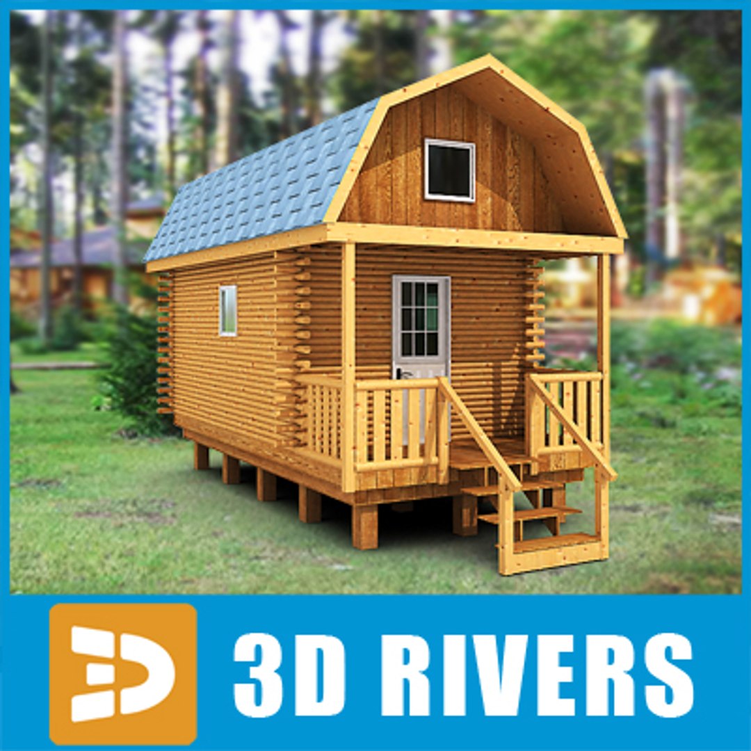 3ds Max Log Cabin Home Building