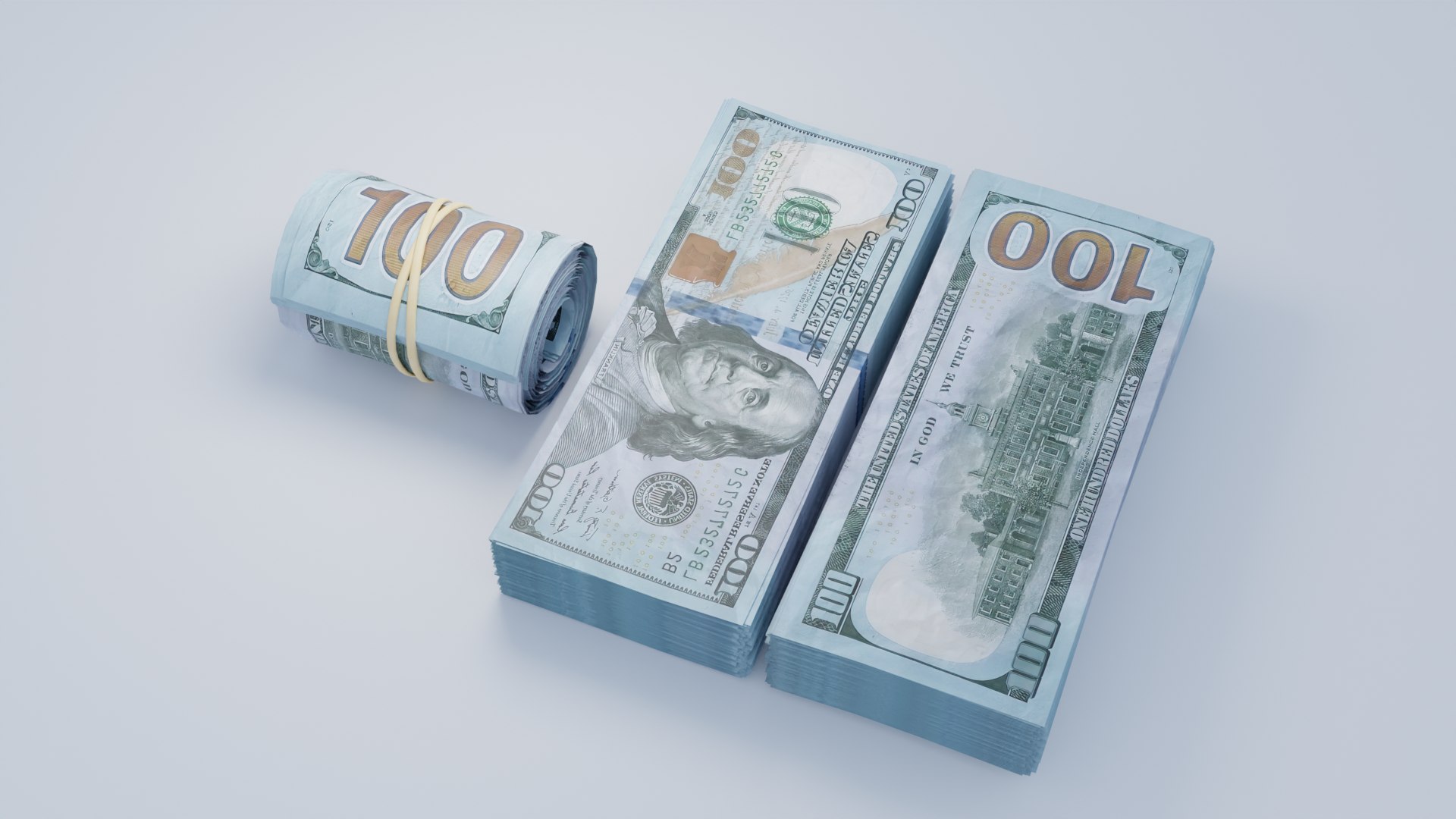 Money Stack And Roll Model - TurboSquid 2056397