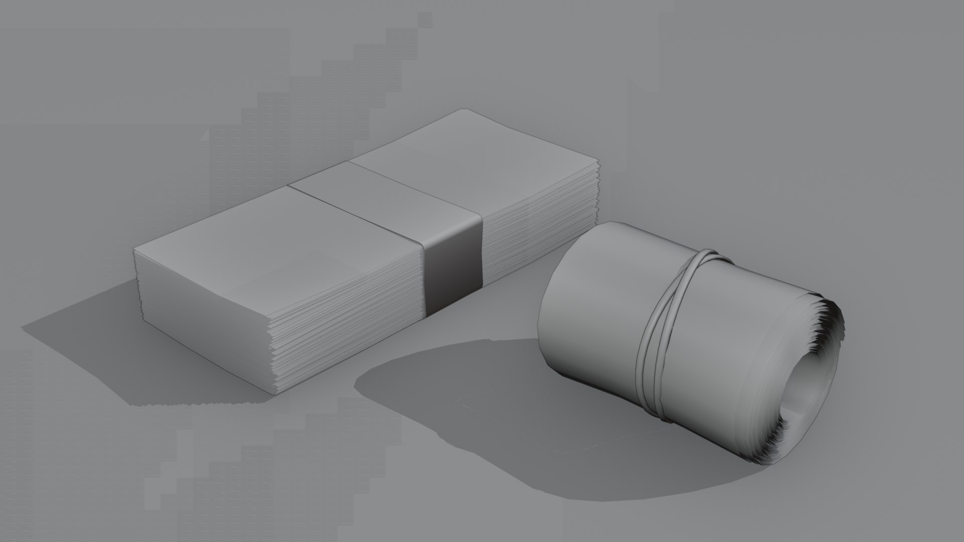 Money Stack And Roll Model - TurboSquid 2056397