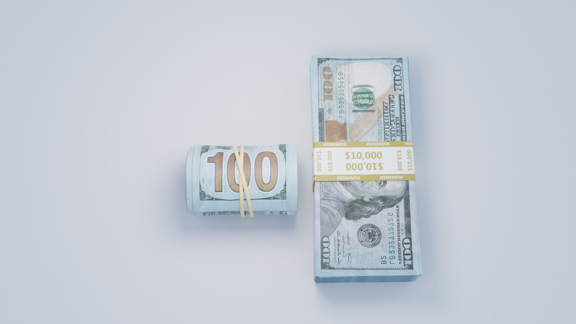 Money Stack And Roll Model - TurboSquid 2056397