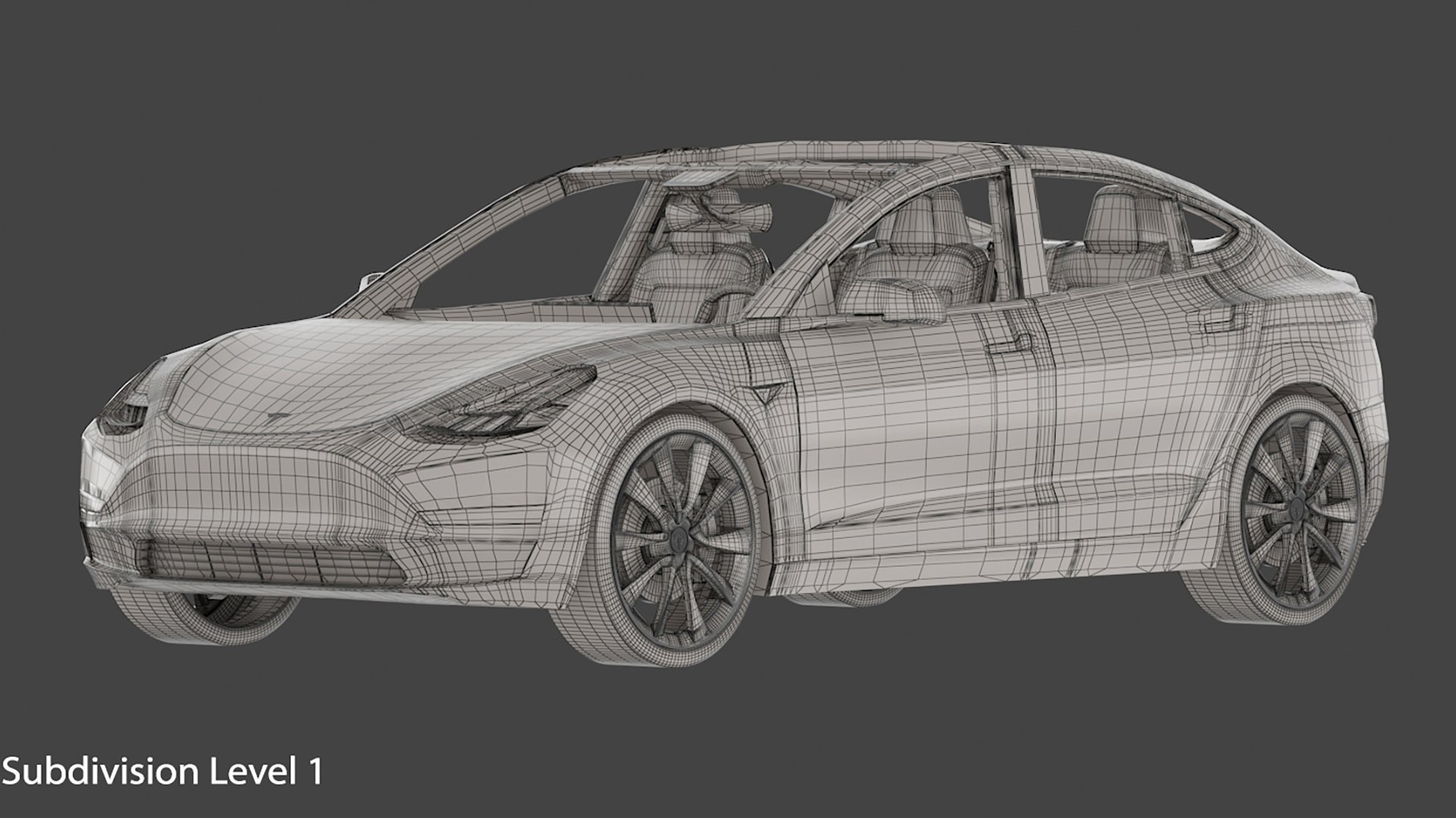 3D Tesla 3 Interior Modeled - TurboSquid 1386420