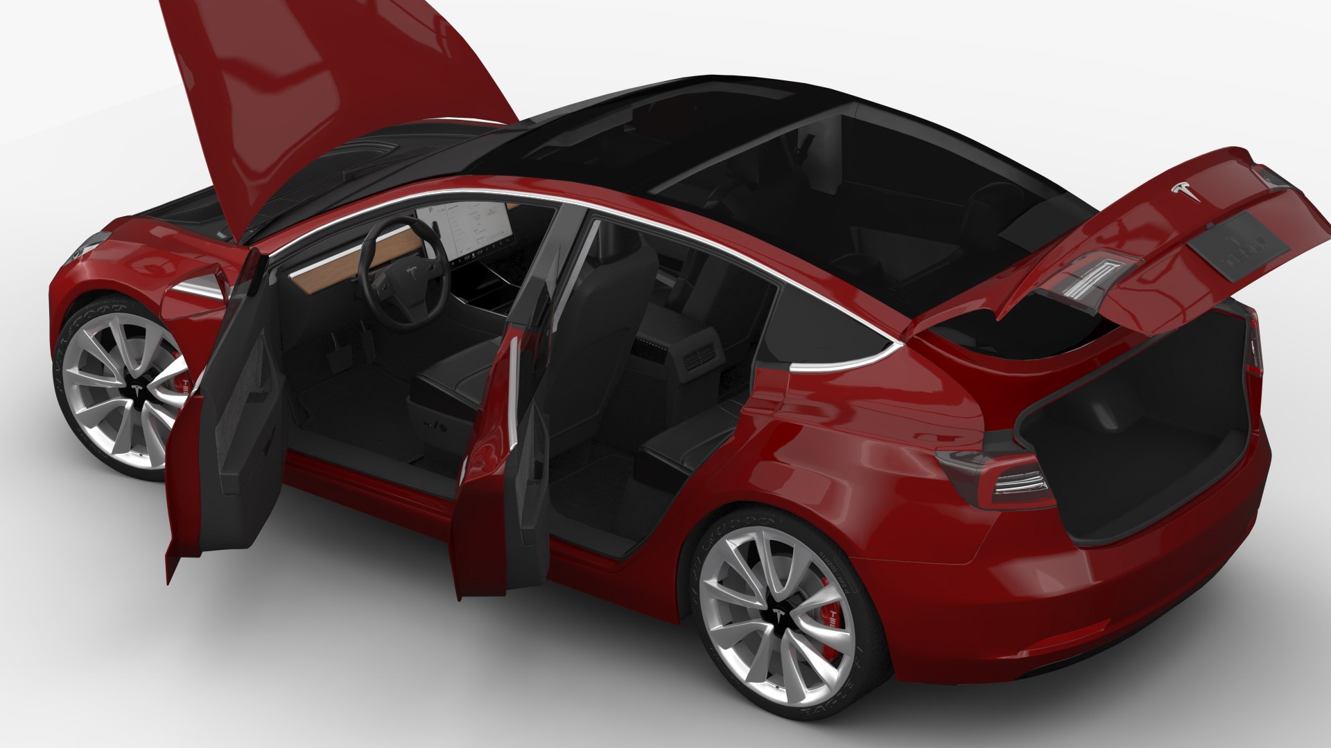 3D Tesla 3 Interior Modeled - TurboSquid 1386420