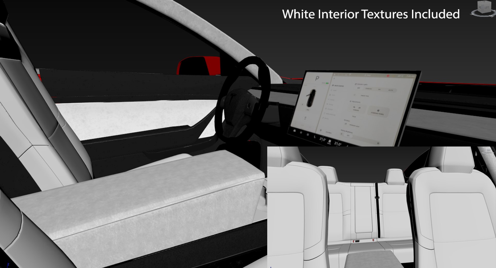 3D Tesla 3 Interior Modeled - TurboSquid 1386420