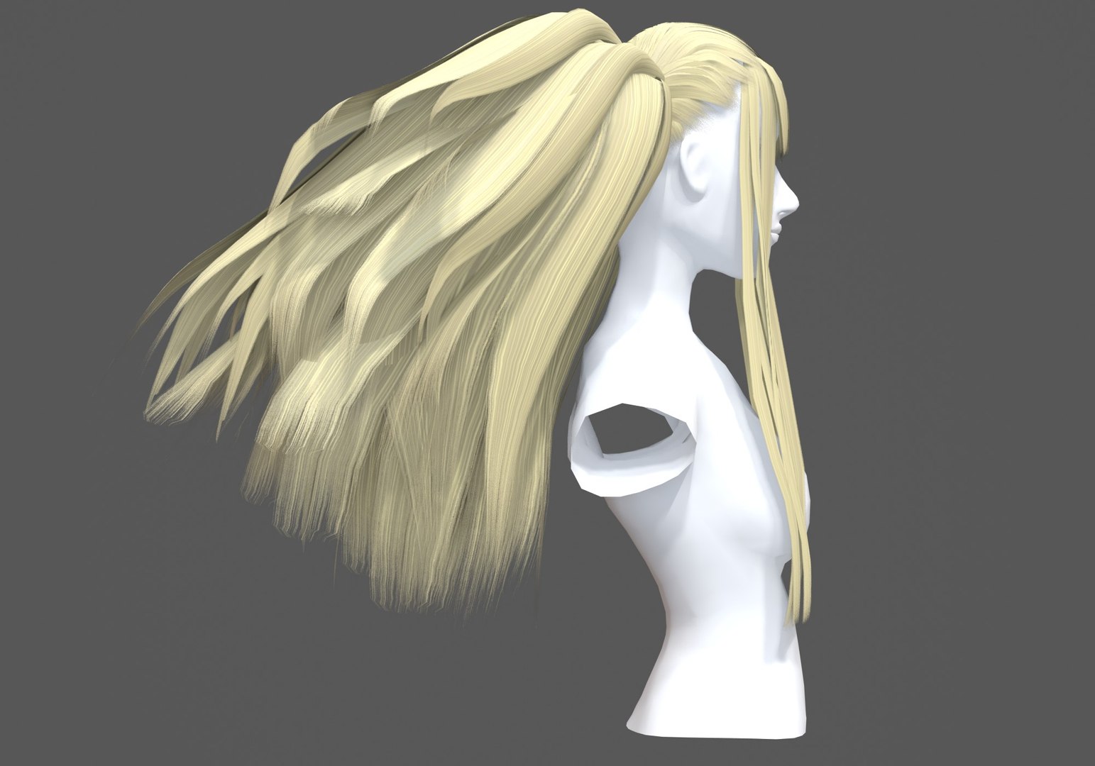 Female Stylized Hairstyle 3D Model - TurboSquid 1936345
