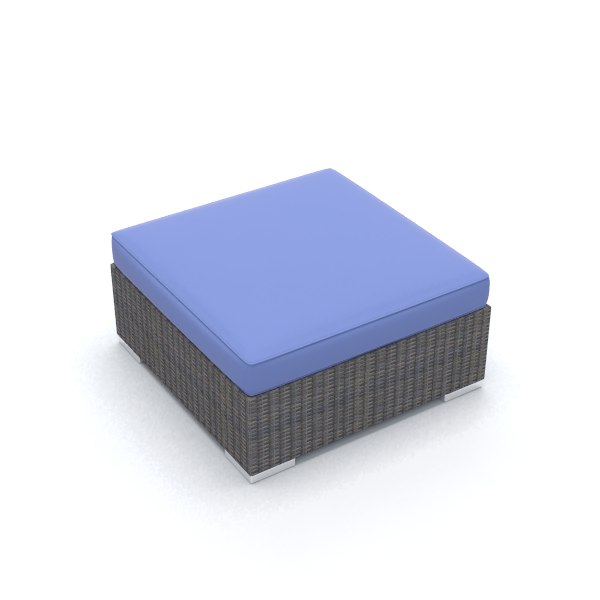 3d wicker ottoman model