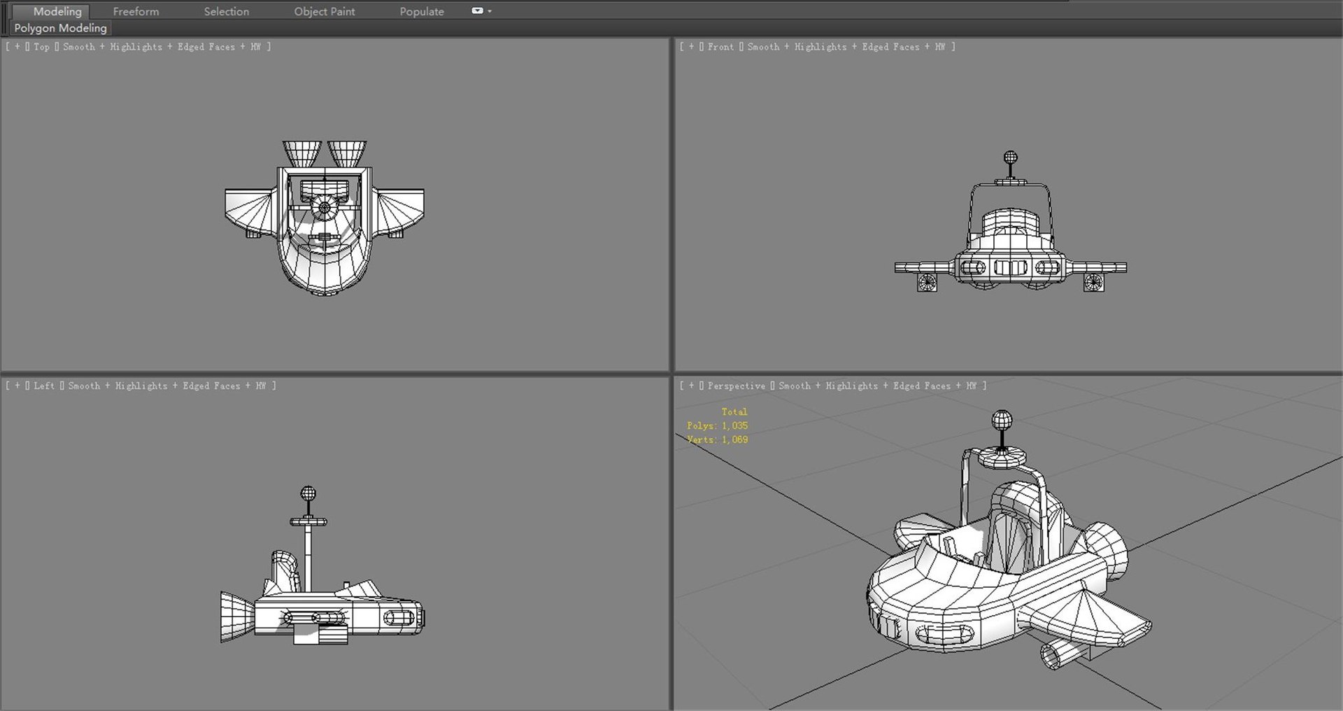 3D Cartoon Spaceship Low-poly - TurboSquid 2116101