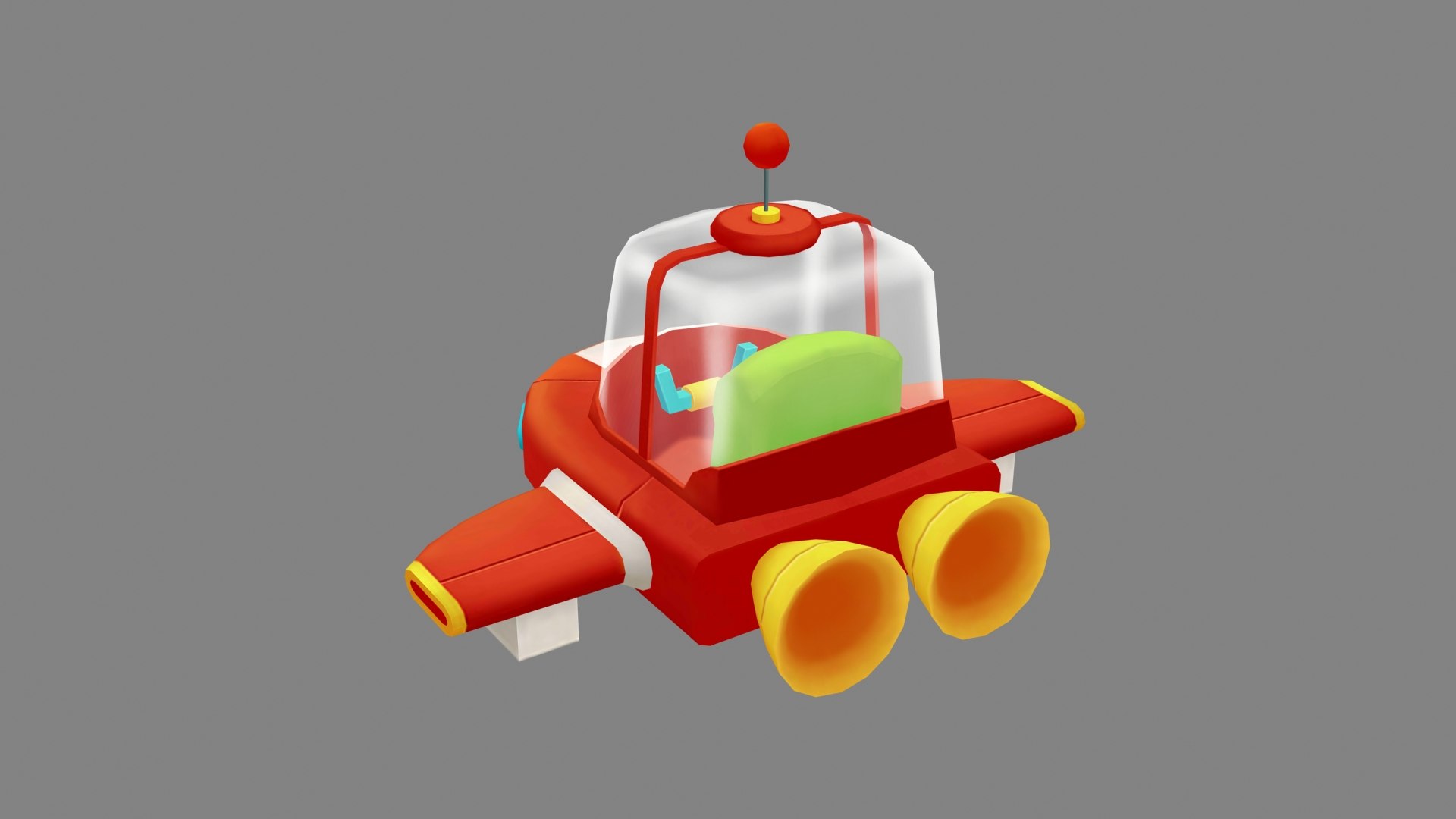 3D Cartoon Spaceship Low-poly - TurboSquid 2116101