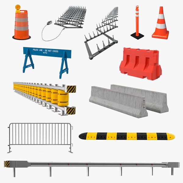 3d road barrier model
