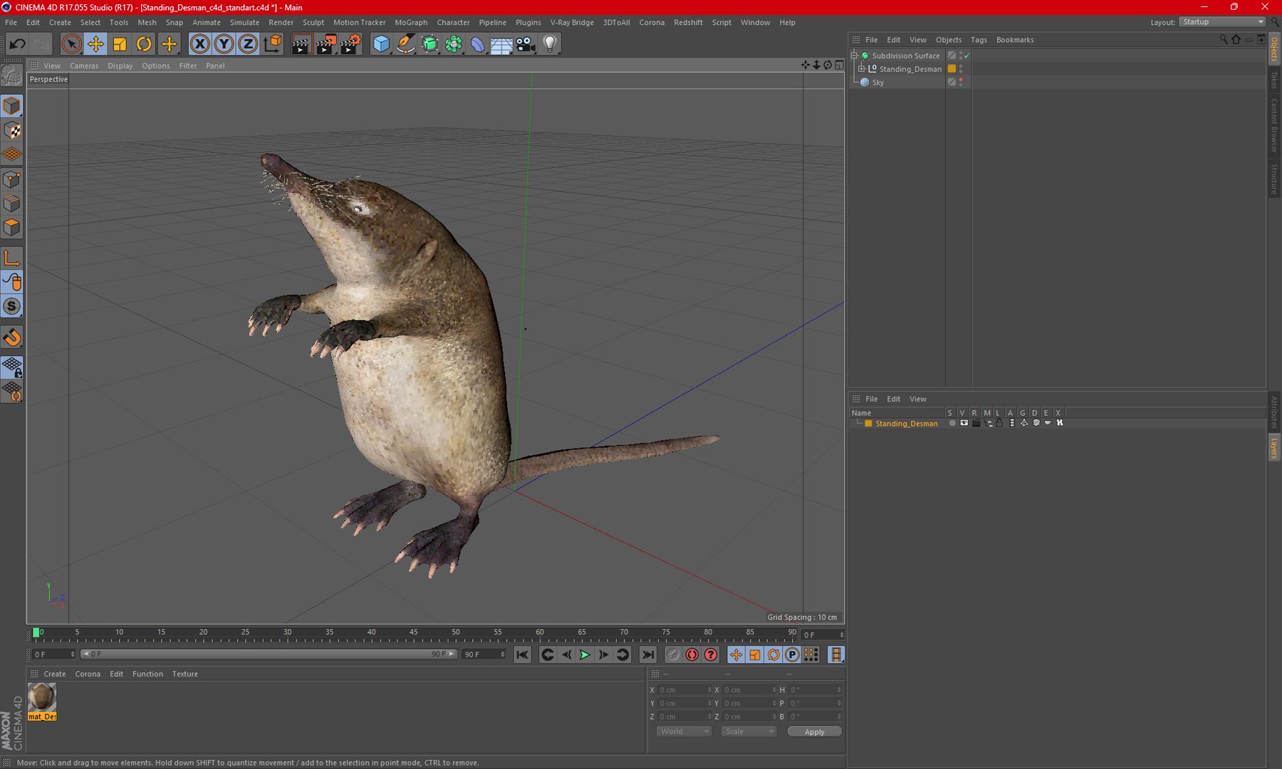 Standing Desman 3D - TurboSquid 2193871
