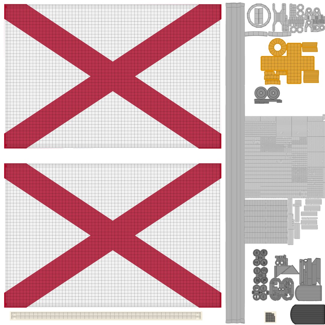 Wall Flag Alabama T2 Model - TurboSquid 2271653