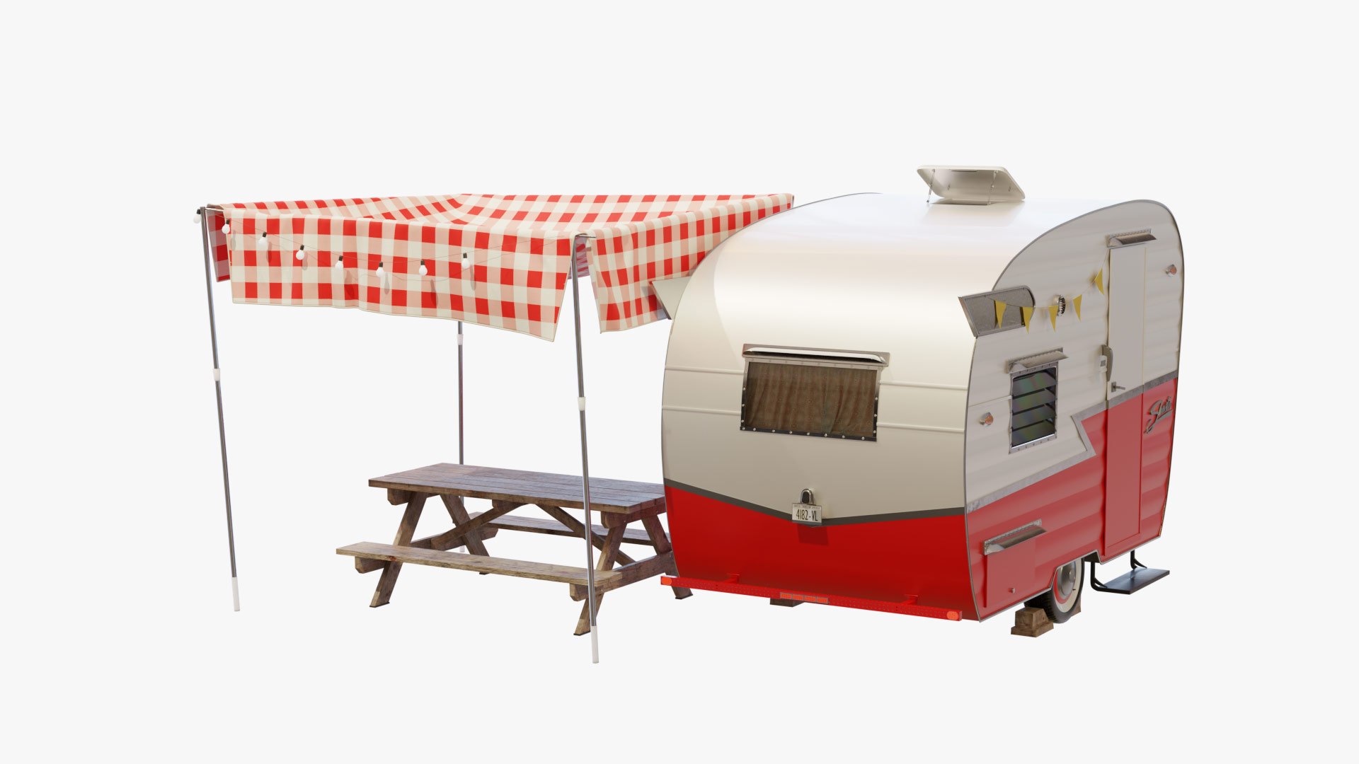 3d Retro Trailer Shasta Model