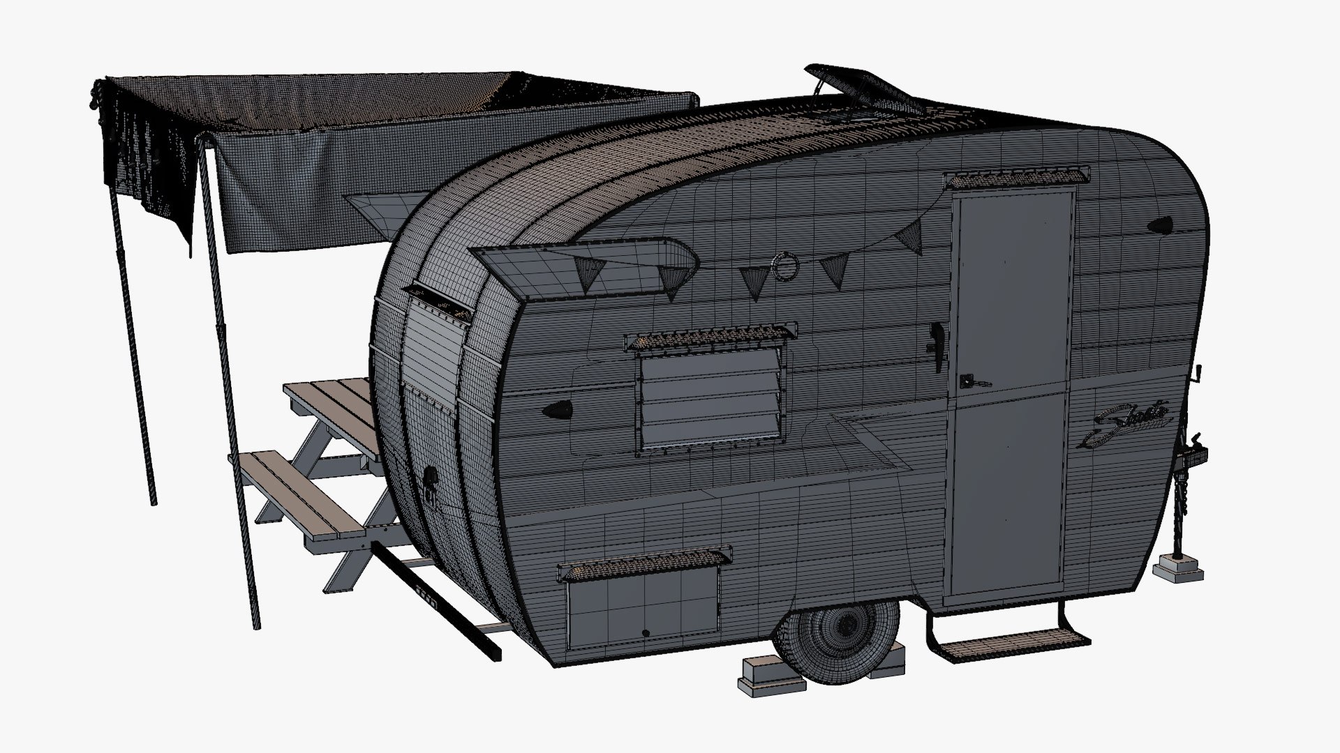3d Retro Trailer Shasta Model