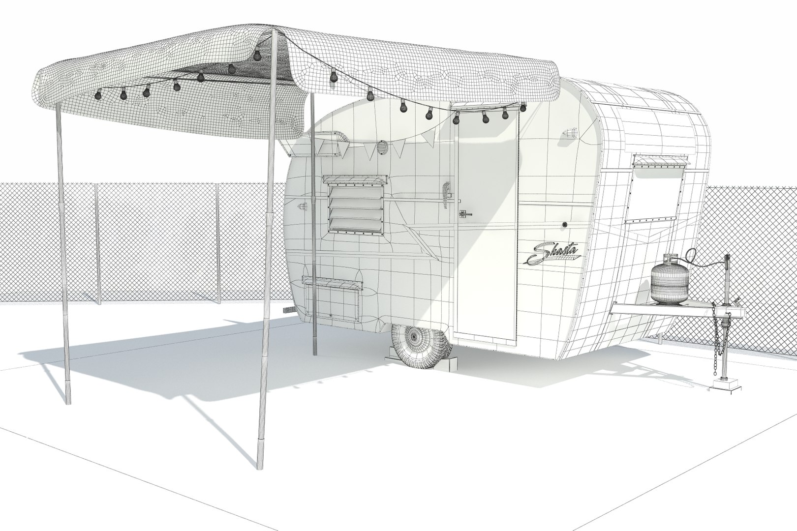 3d Retro Trailer Shasta Model