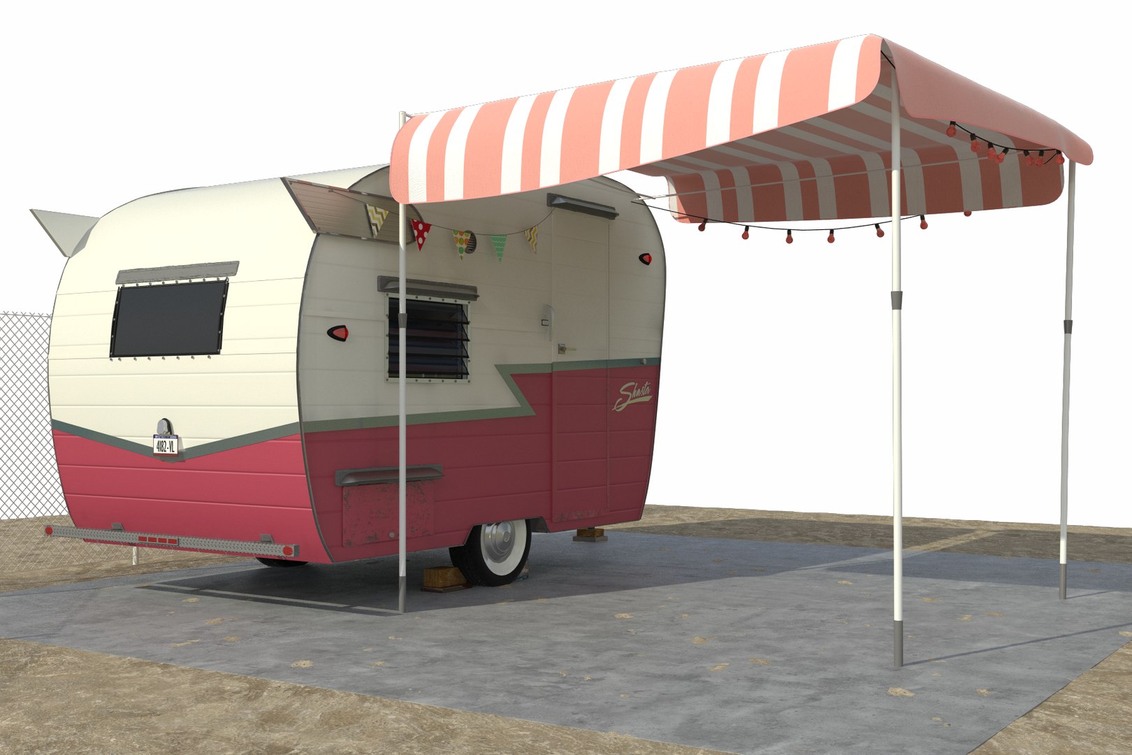 3d Retro Trailer Shasta Model