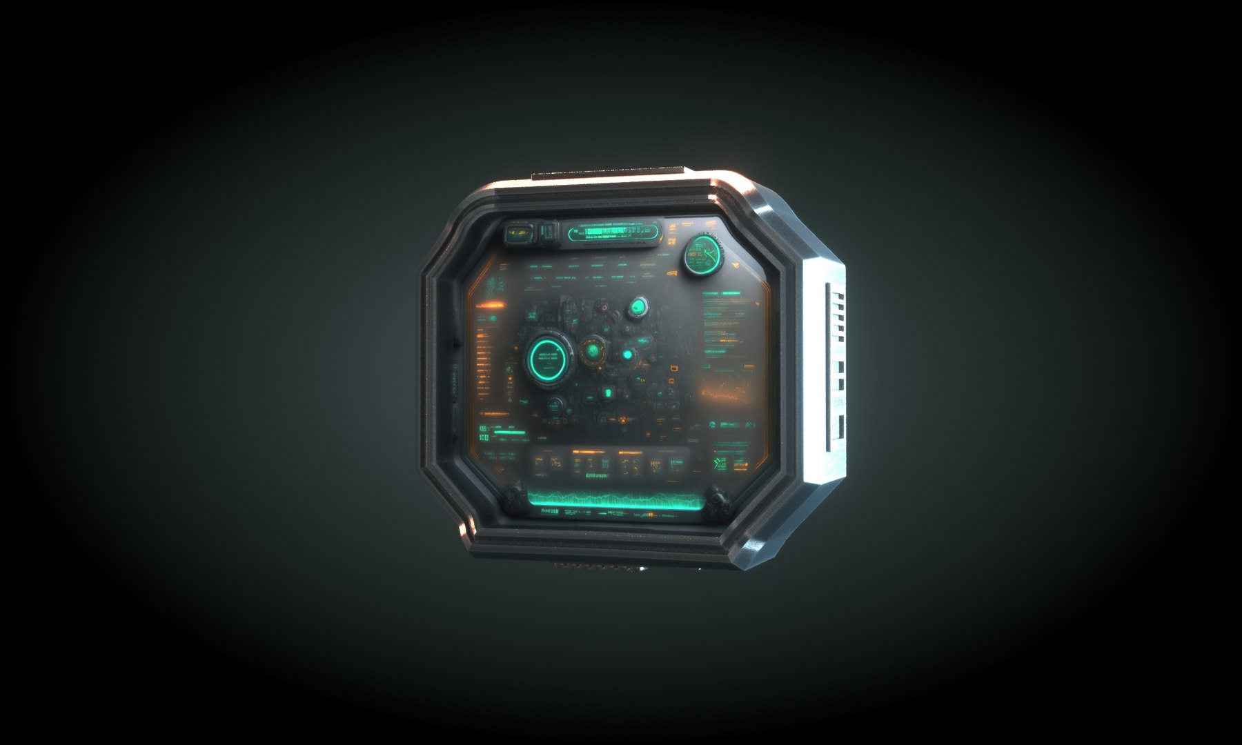 3D Model Sci Fi Cyberpunk Monitors - TurboSquid 1999884