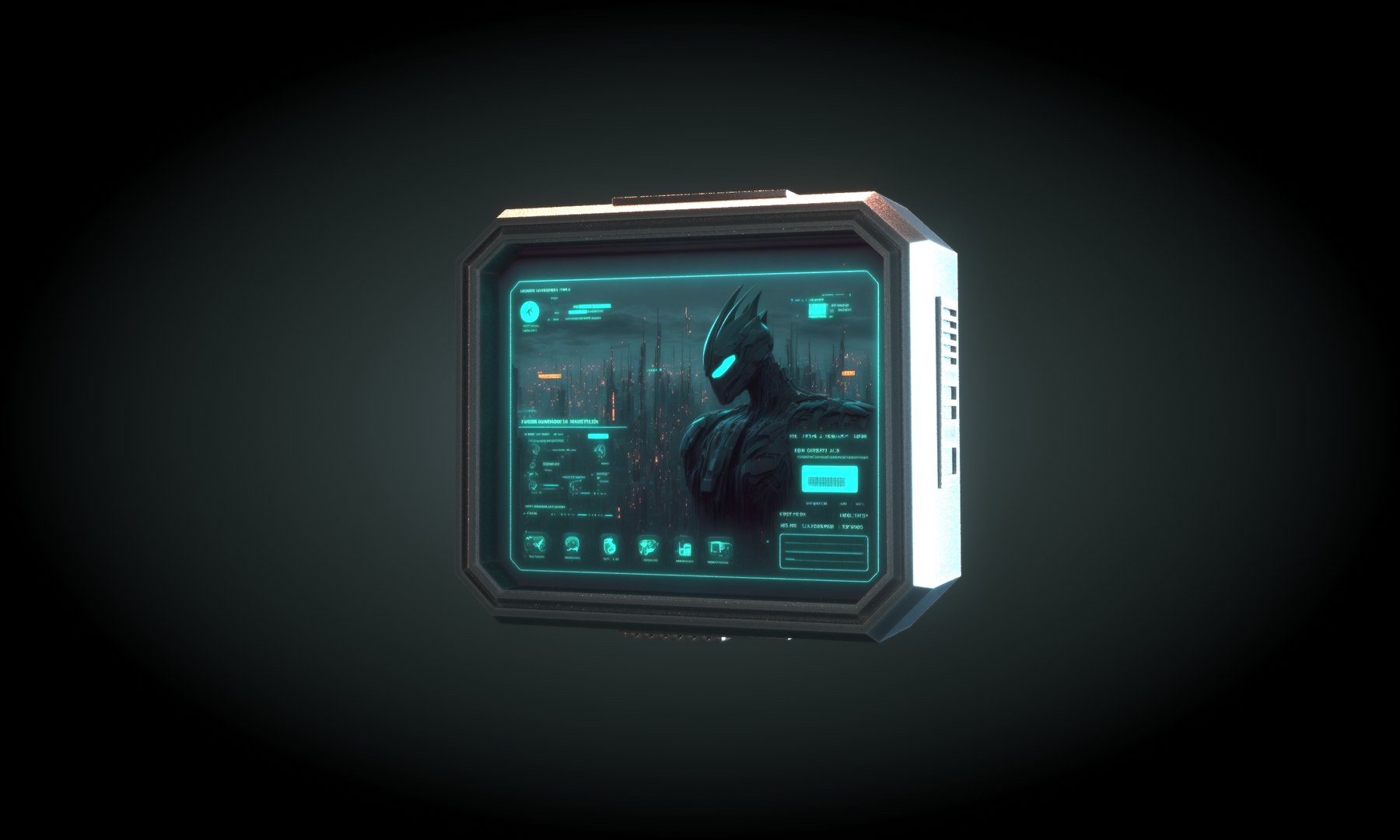 3D Model Sci Fi Cyberpunk Monitors - TurboSquid 1999884