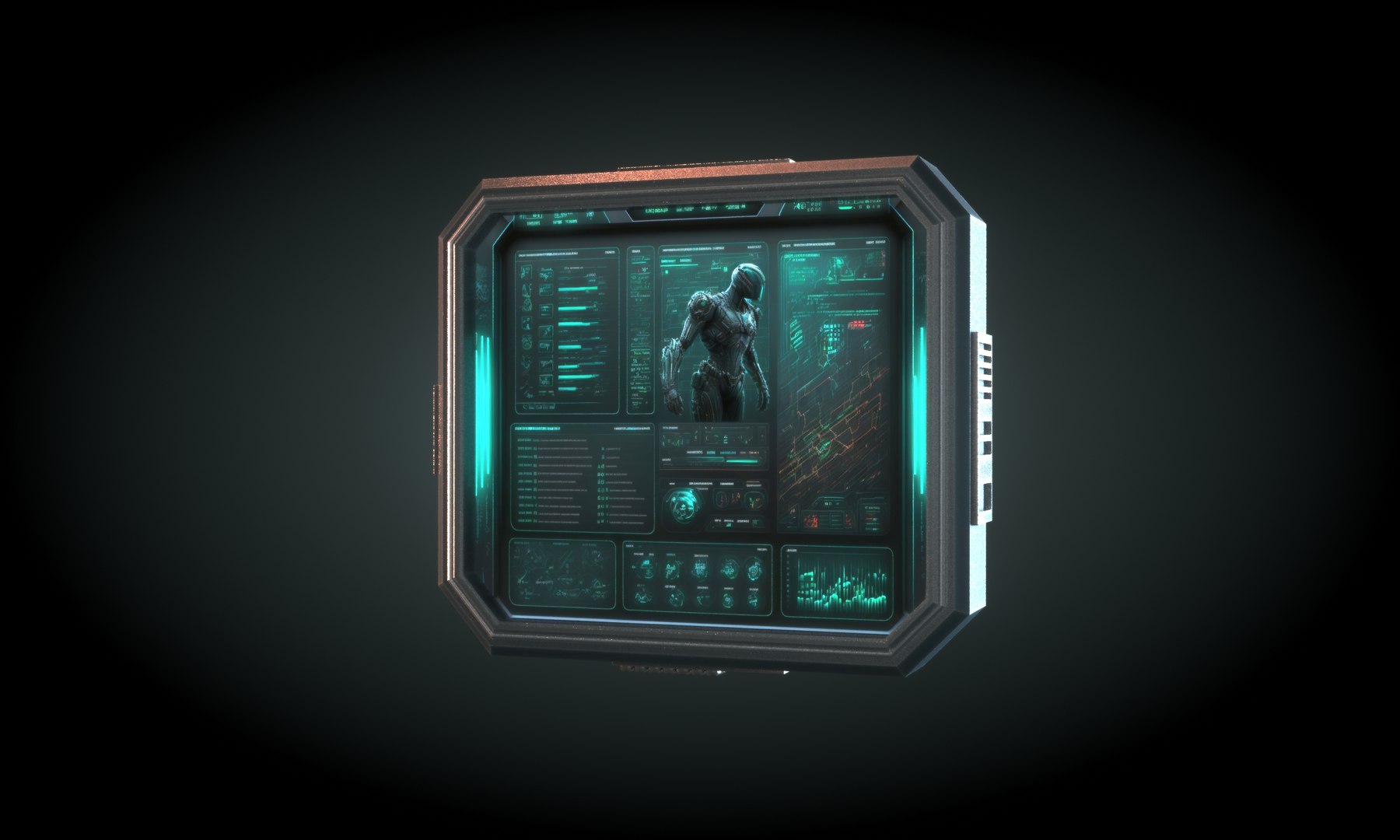 3D Model Sci Fi Cyberpunk Monitors - TurboSquid 1999884