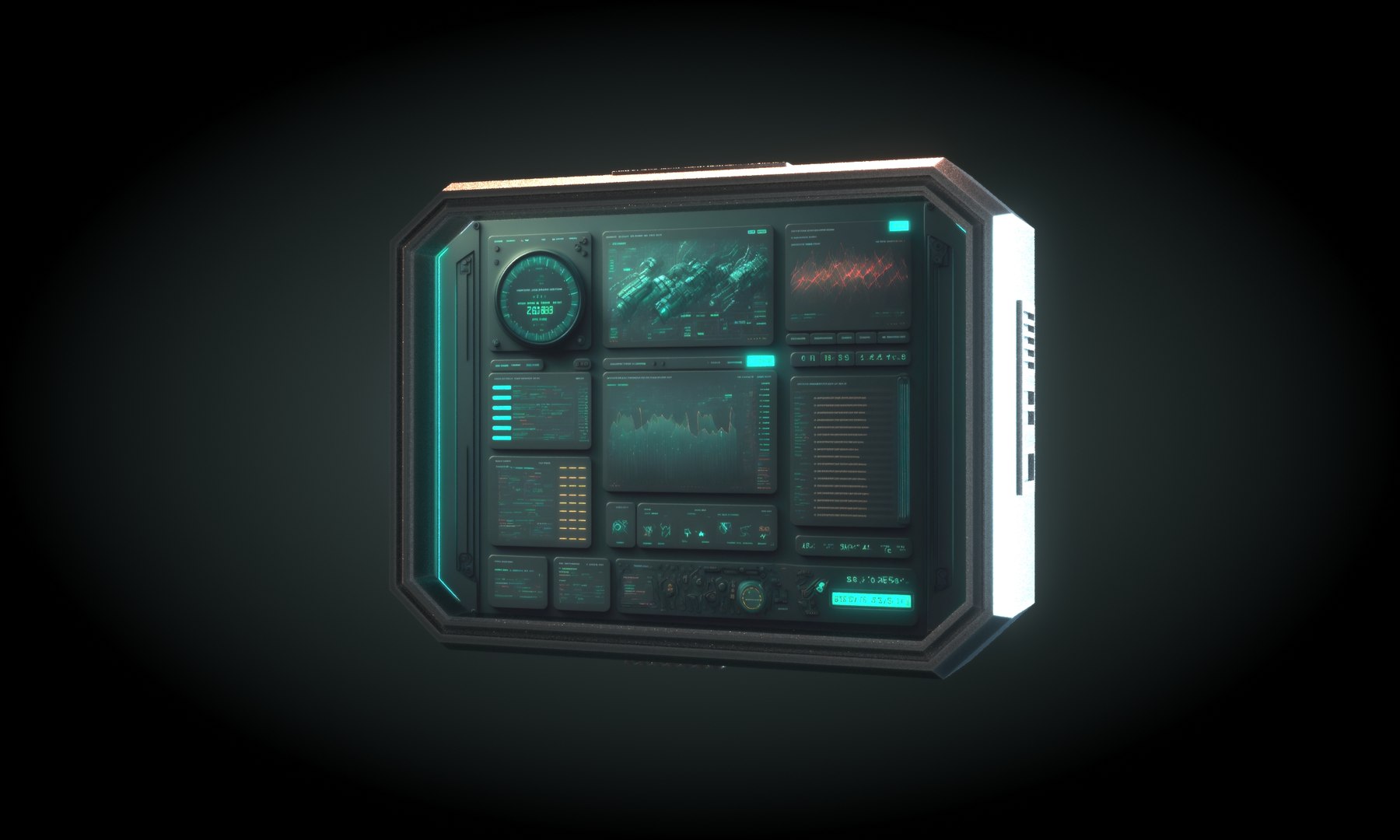 3D Model Sci Fi Cyberpunk Monitors - TurboSquid 1999884
