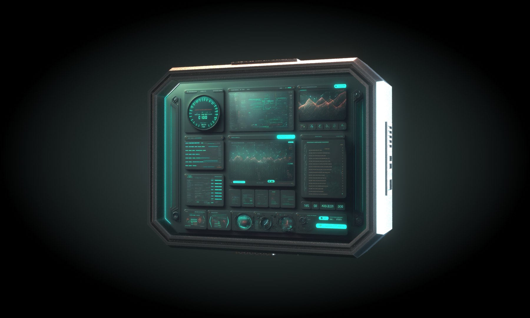 3D Model Sci Fi Cyberpunk Monitors - TurboSquid 1999884