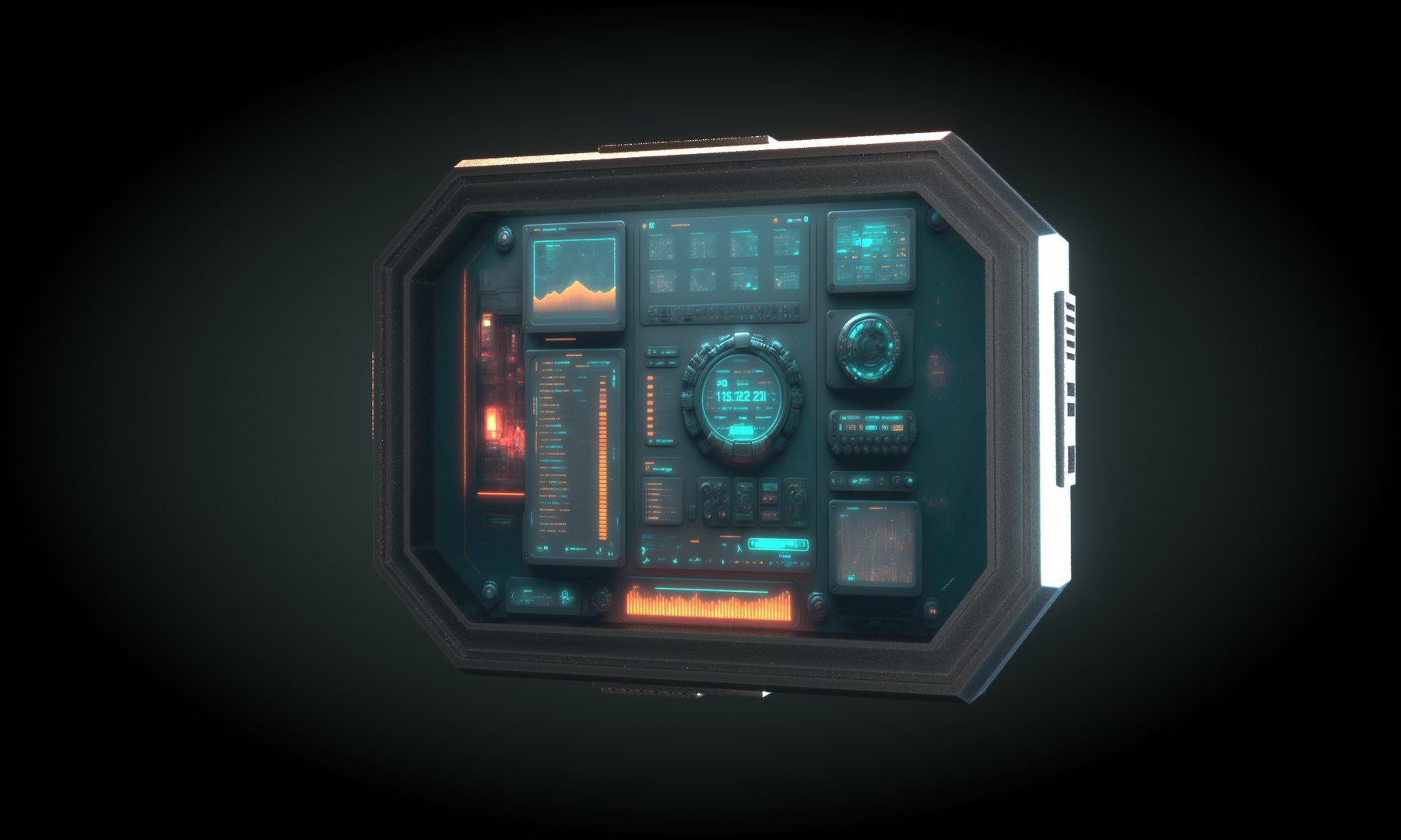 3D Model Sci Fi Cyberpunk Monitors - TurboSquid 1999884