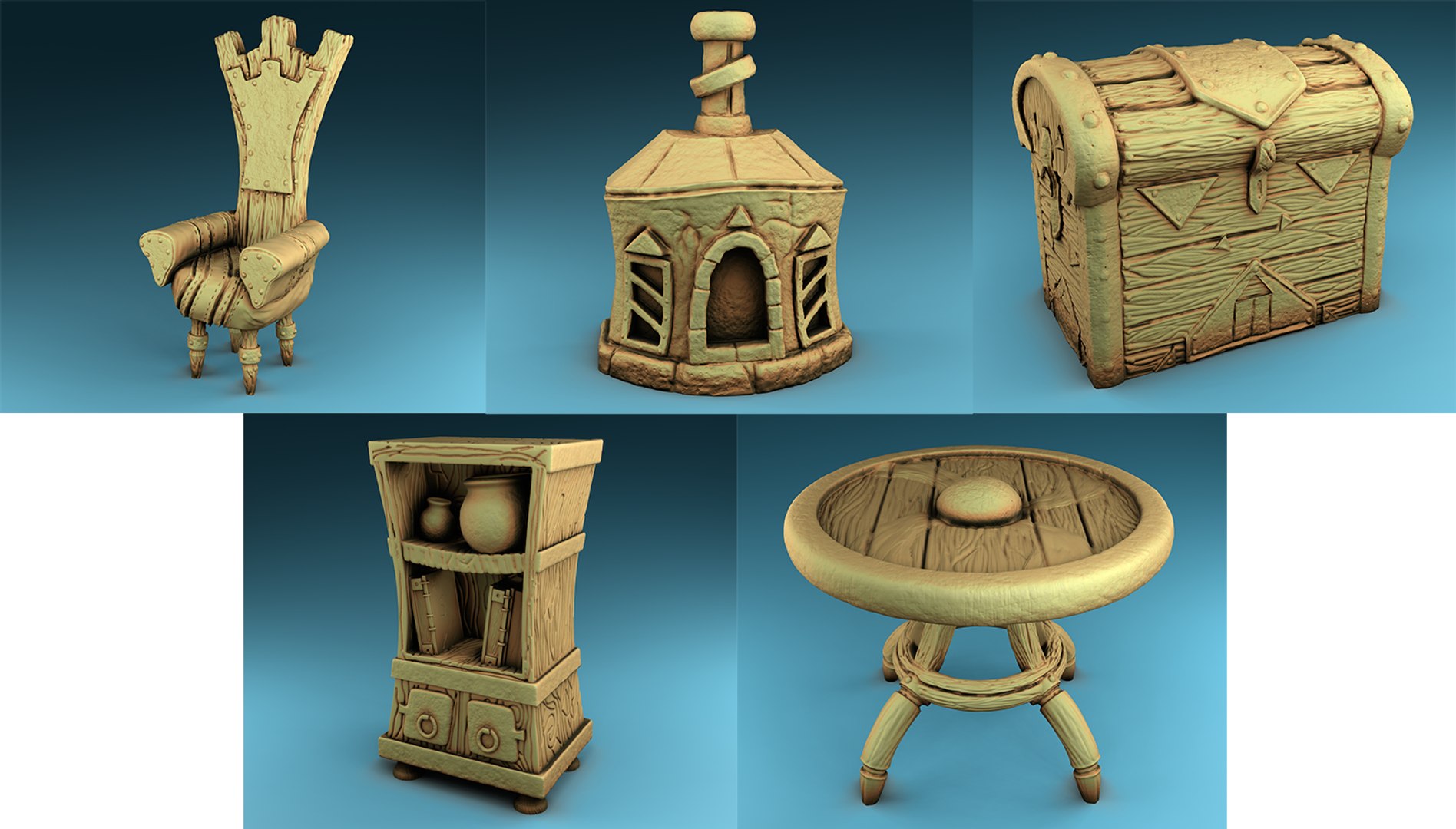 Stylized Decor Of Middle Ages Set Part 2 3D Model - TurboSquid 1950194