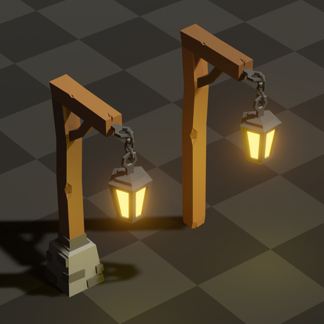 Lantern Pole Low Poly 3D Model - TurboSquid 1847102