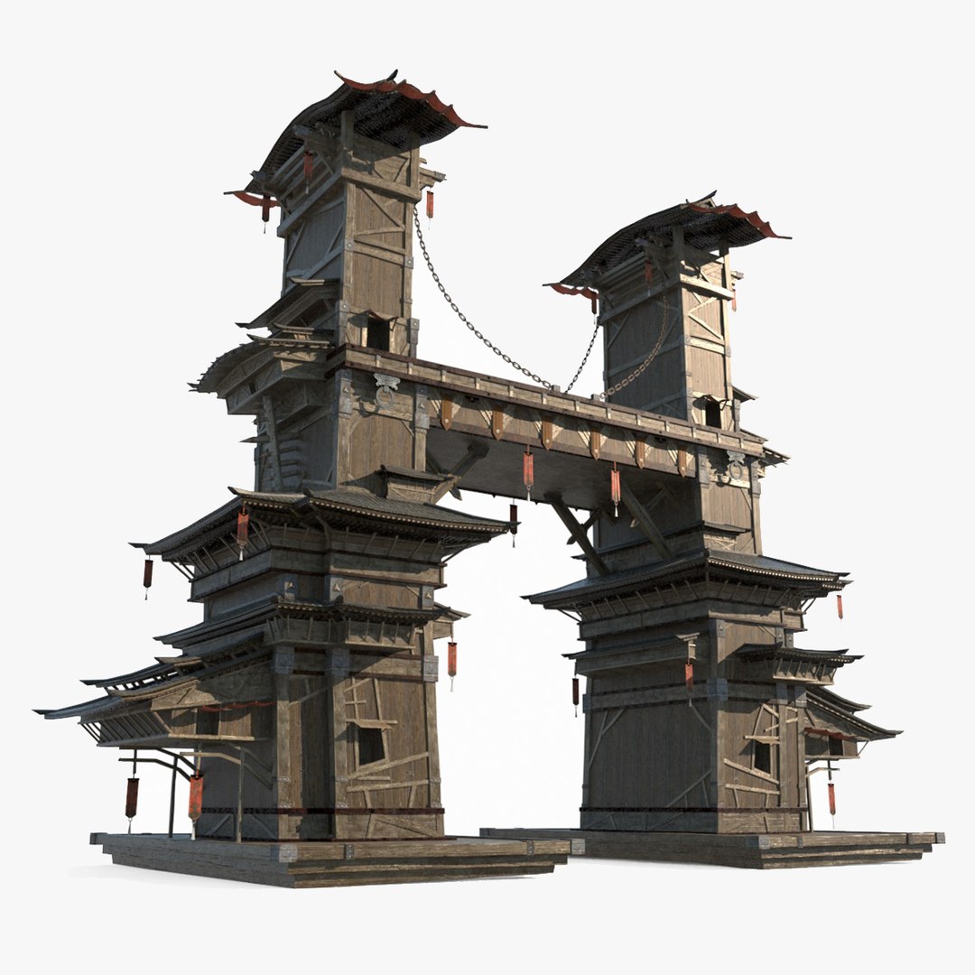 Defense Checkpoint Of Ancient Buildings In Asia Model - TurboSquid 2034187