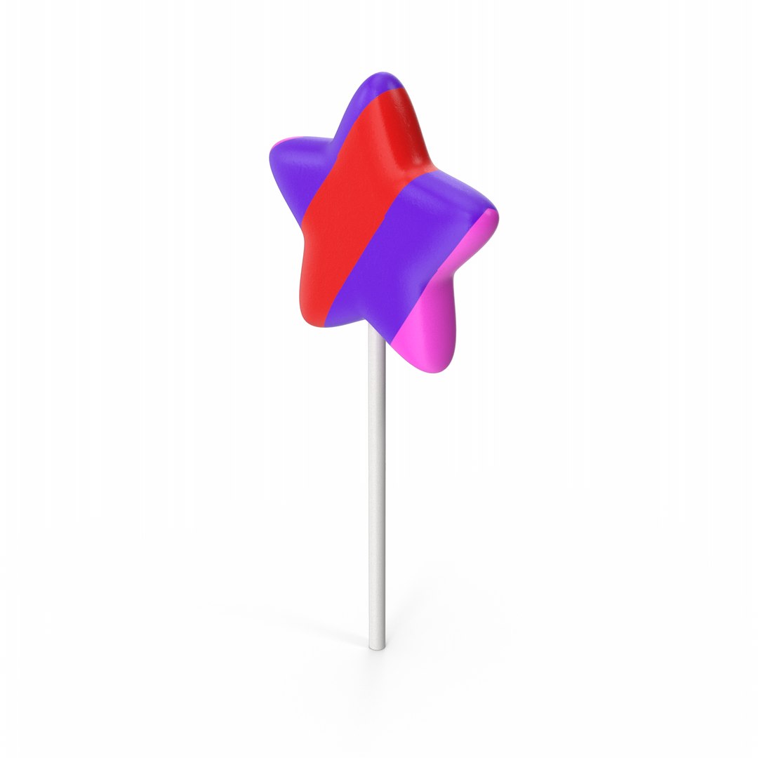 3D Star Lollipop Candy Model - TurboSquid 2159730