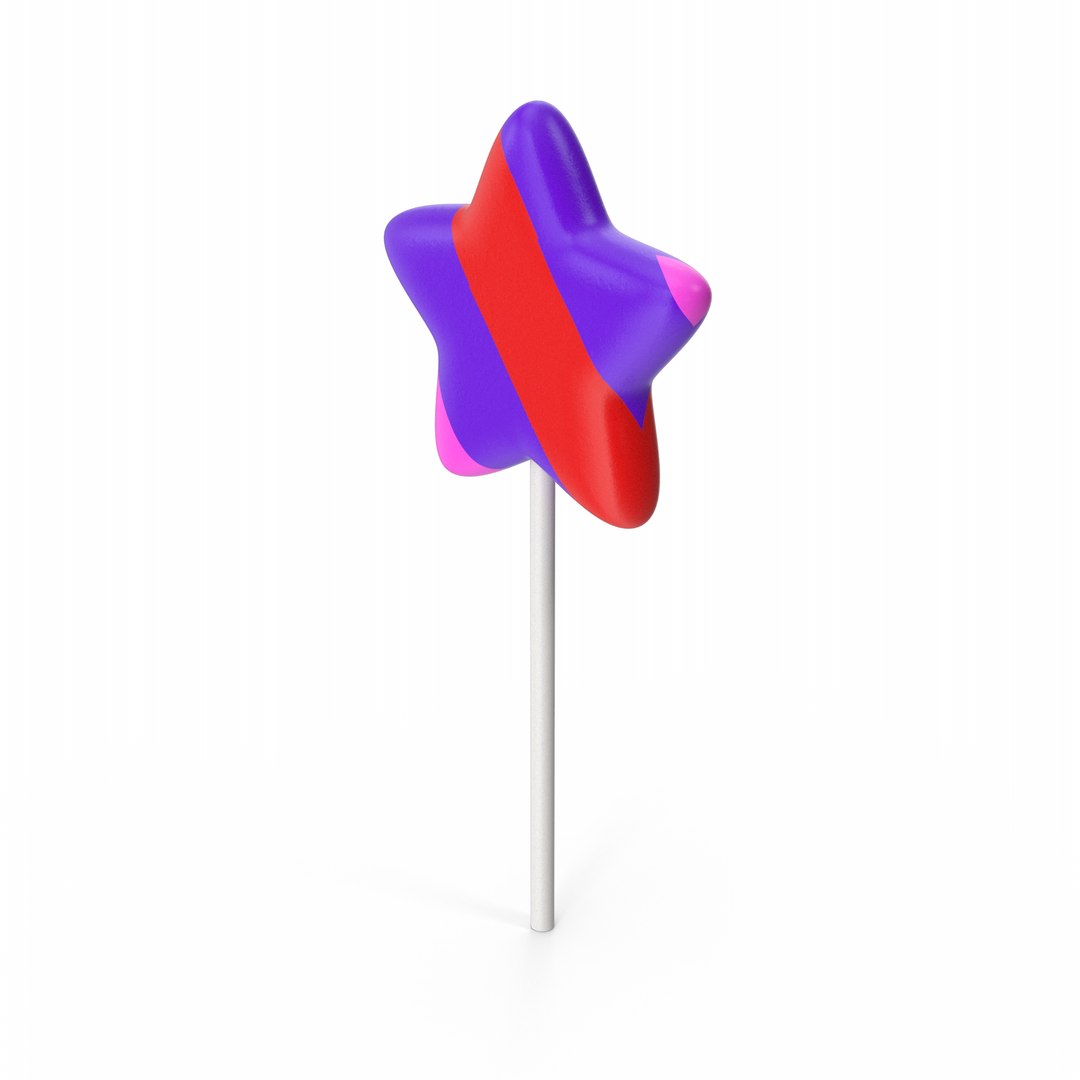 3D Star Lollipop Candy Model - TurboSquid 2159730