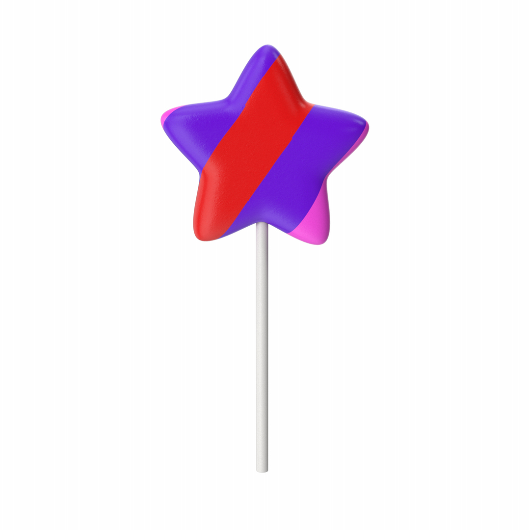 3D Star Lollipop Candy Model - TurboSquid 2159730