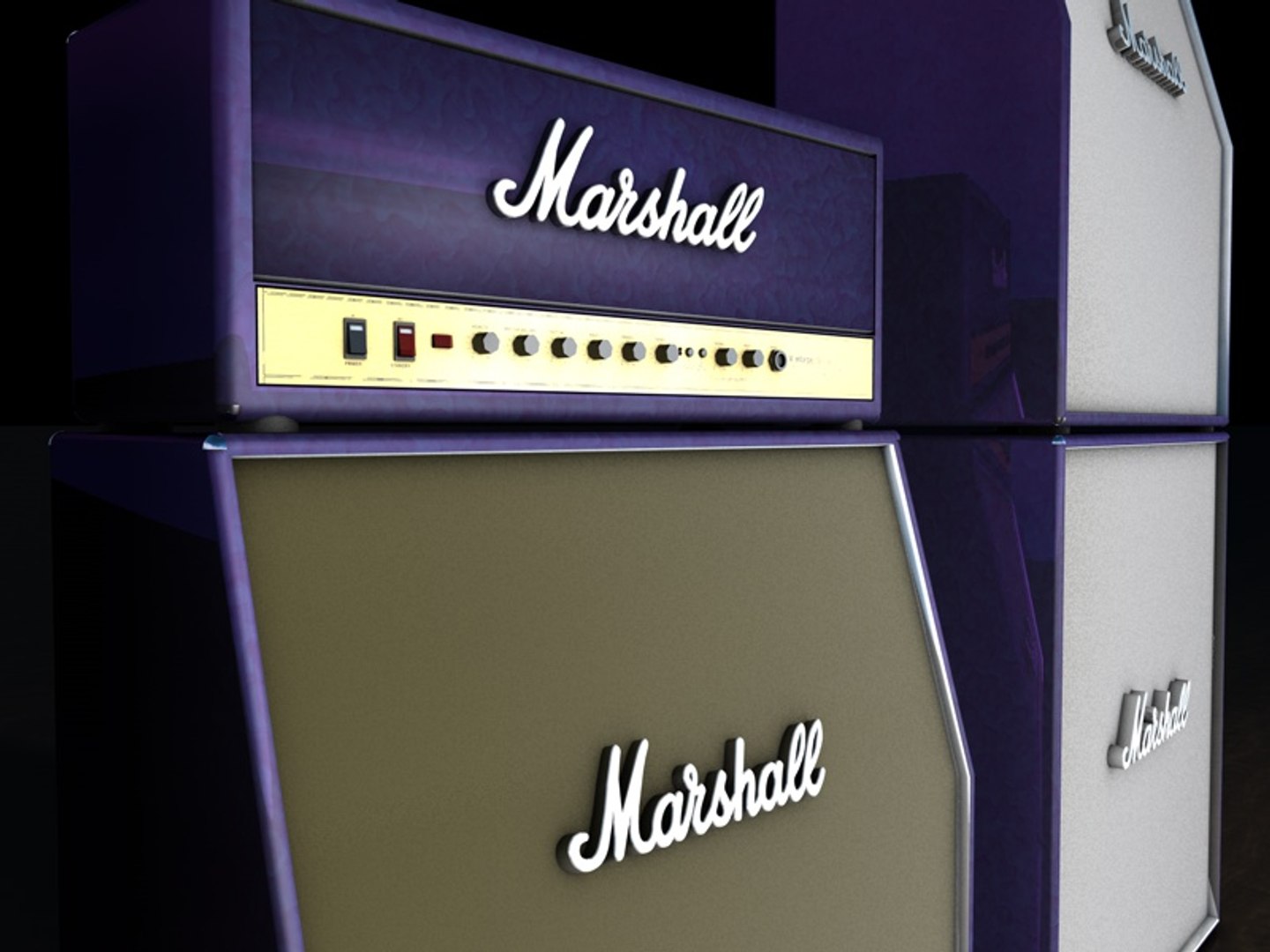 3d Model Marshall Stack Purple