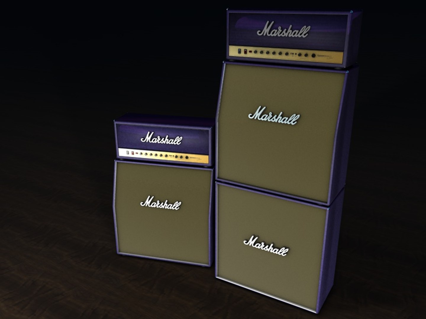 3d Model Marshall Stack Purple