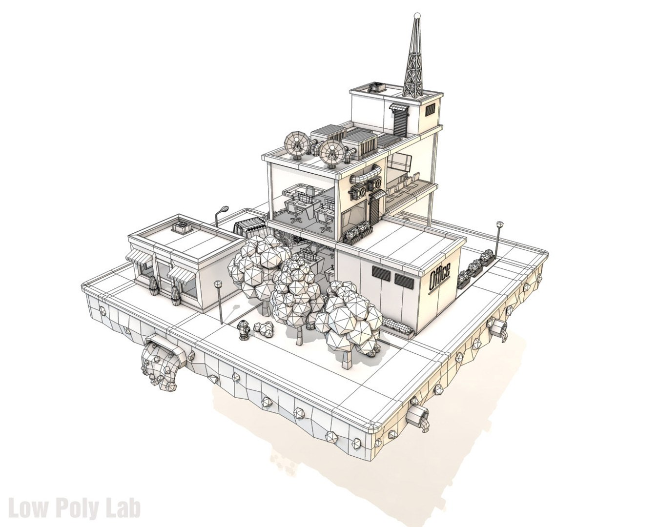 3D City Block Office Parking Model - TurboSquid 1157242