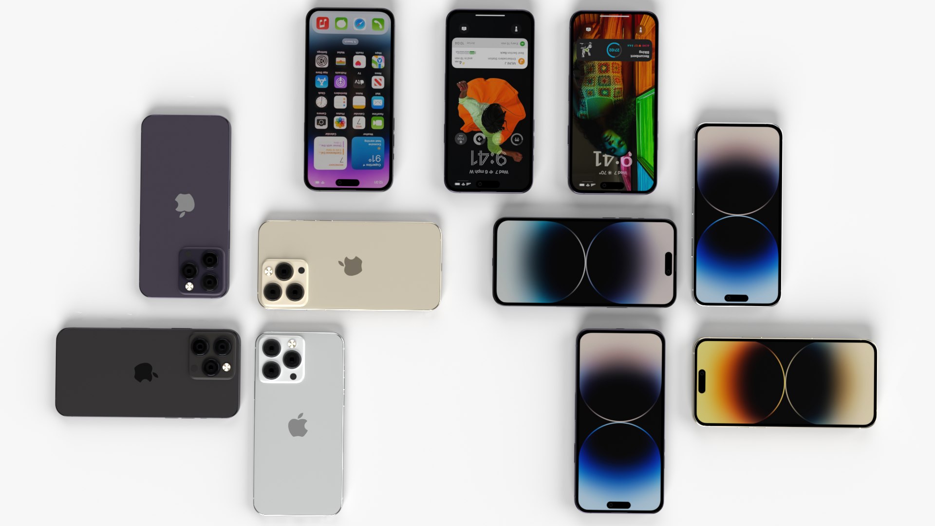3D Apple Iphone 14 All Versions And All Colors Model - TurboSquid 1995373