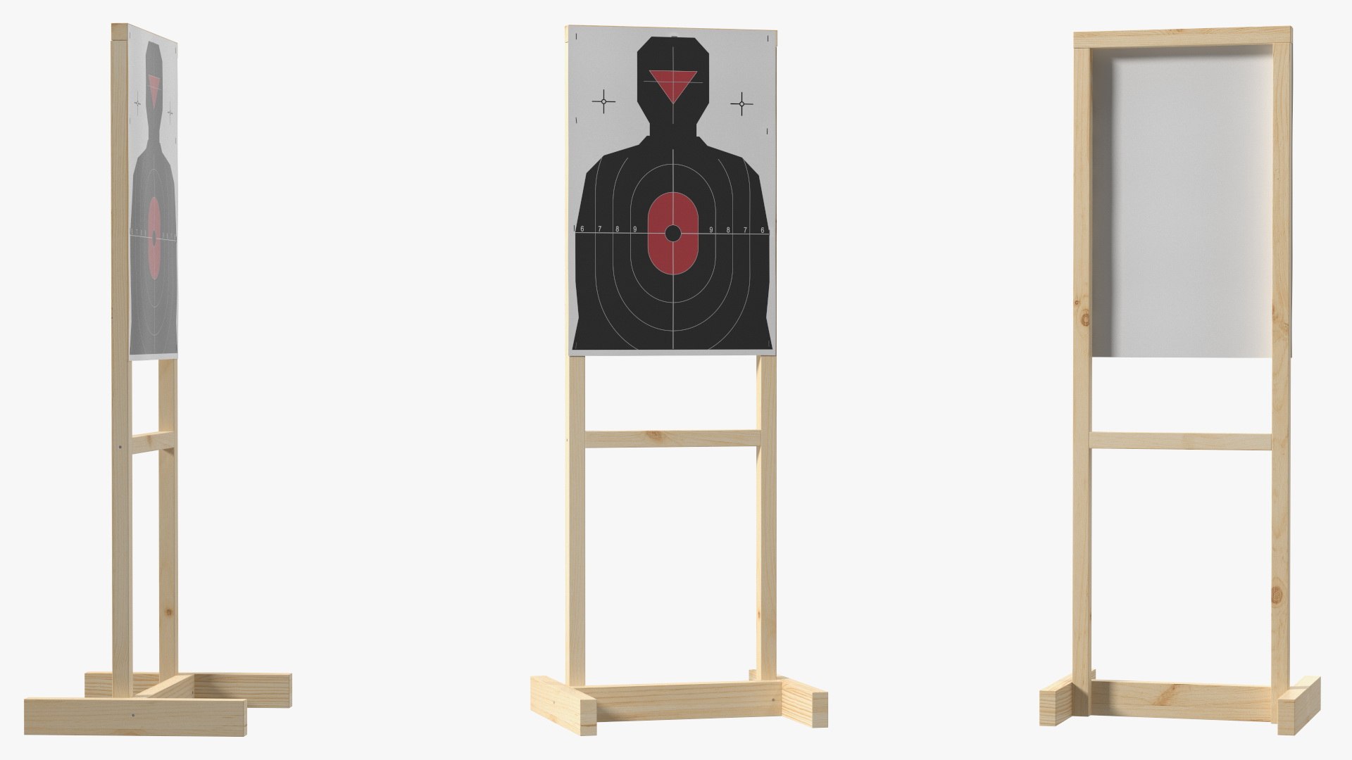 Shooting Target Silhouette Red Center Model - TurboSquid 1985980