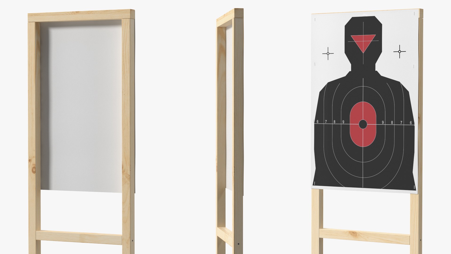 Shooting Target Silhouette Red Center Model - TurboSquid 1985980