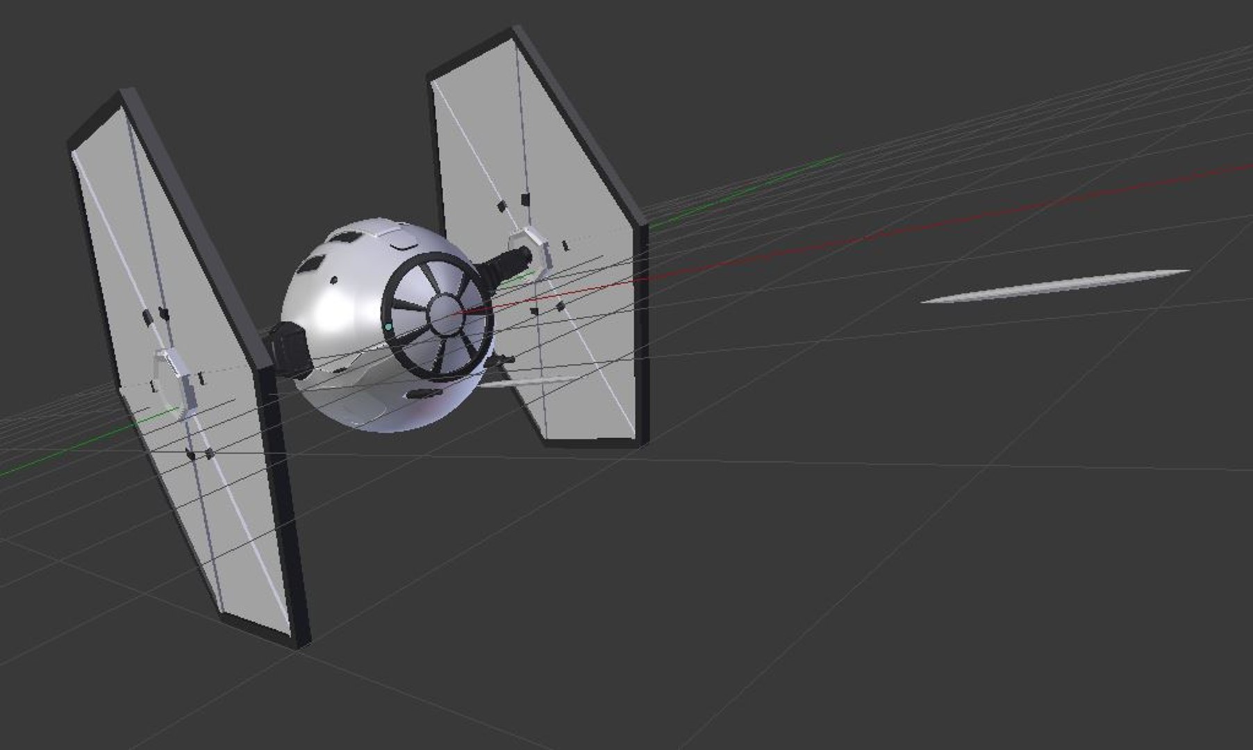 3d Blender Space Tie Fighter