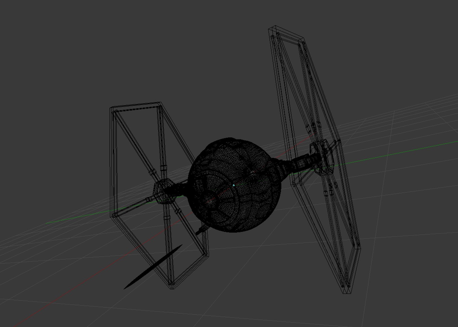 3d Blender Space Tie Fighter