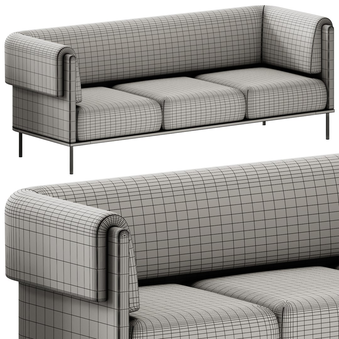 3D Ombra 3 Seater Sofa By Adrenalina Model - TurboSquid 2300379