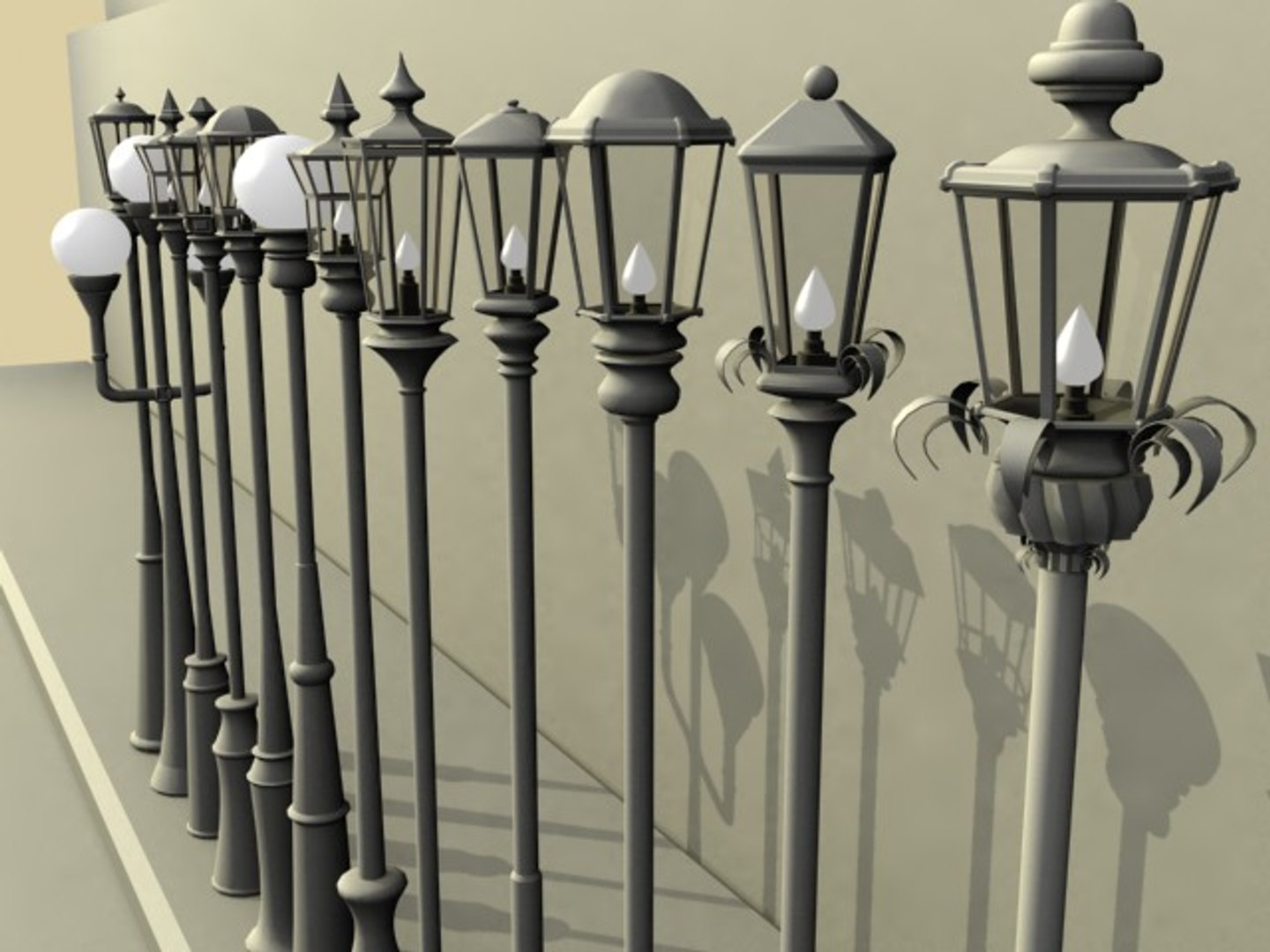 3d Max 12 Lamp Posts