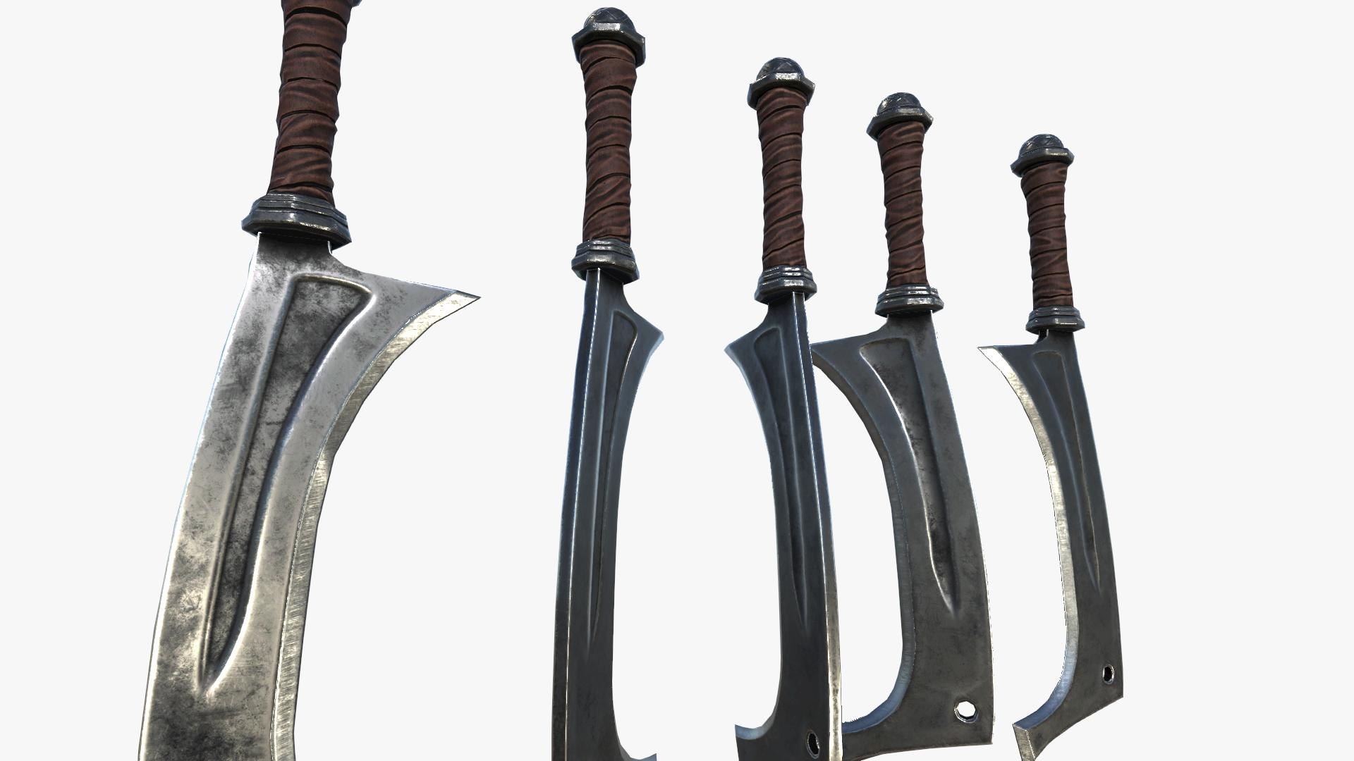 Fantasy Sword RPG Lombardian Cleaver Curved Blade Sword Sickle Siege ...