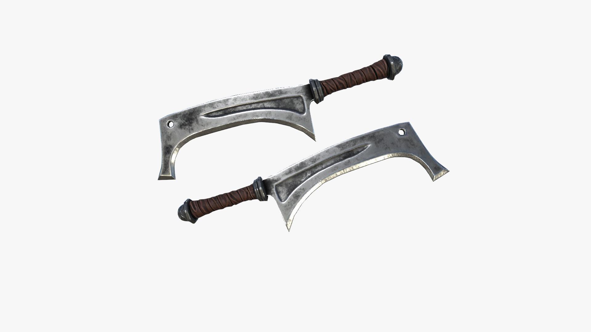 Fantasy Sword RPG Lombardian Cleaver Curved Blade Sword Sickle Siege ...